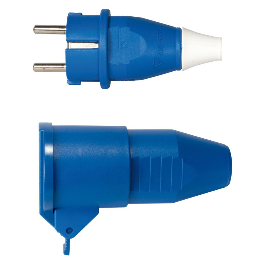 Schuko plug SW steel