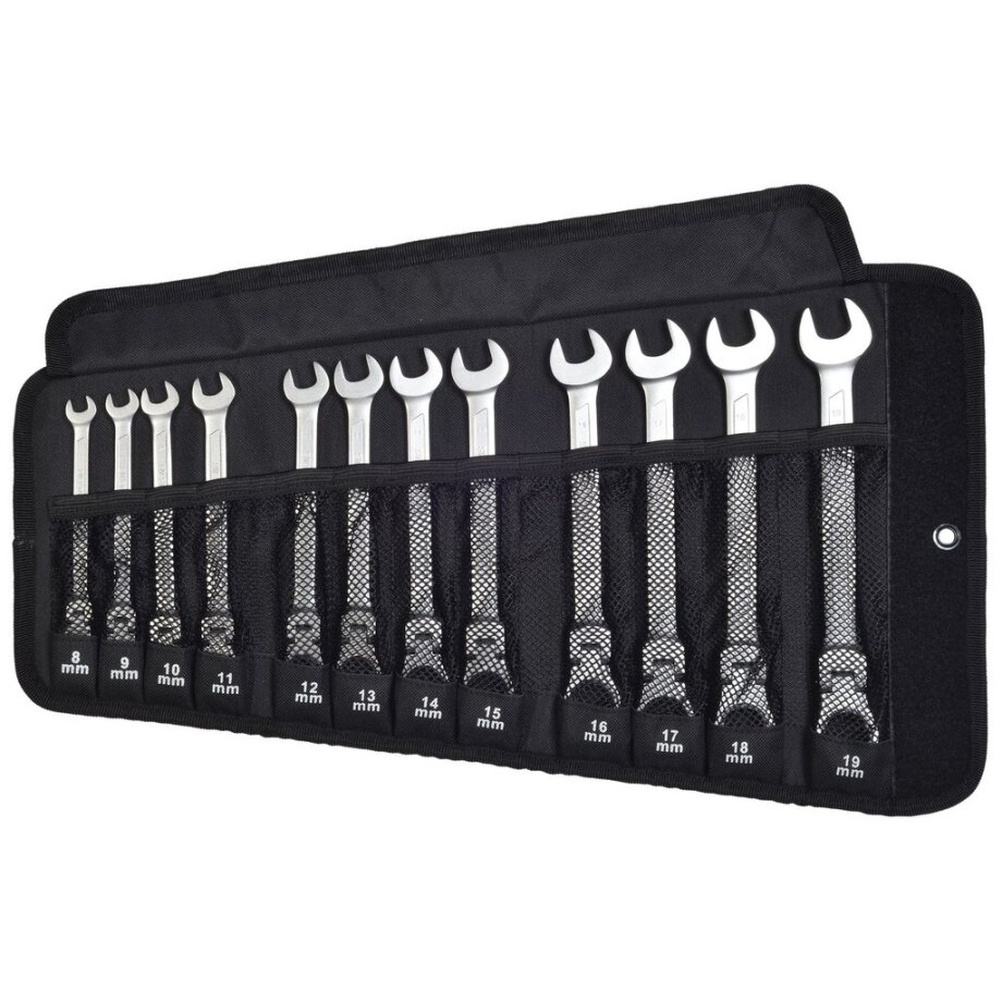 Fork ring ratchet wrench set