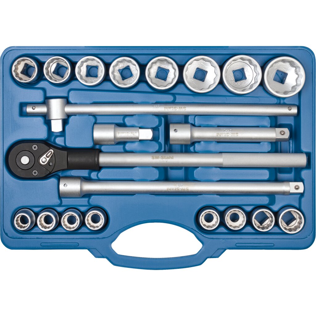 SW-Stahl 07663L Steckschlüsselsatz, 3/4" Zoll, Zwölfkant, 21-teilig I