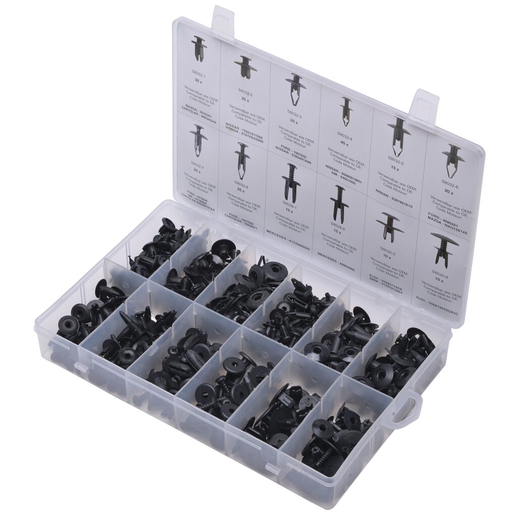 SW-Stahl S8032 Assortiment de rivets à visser, universel, 240 pièces