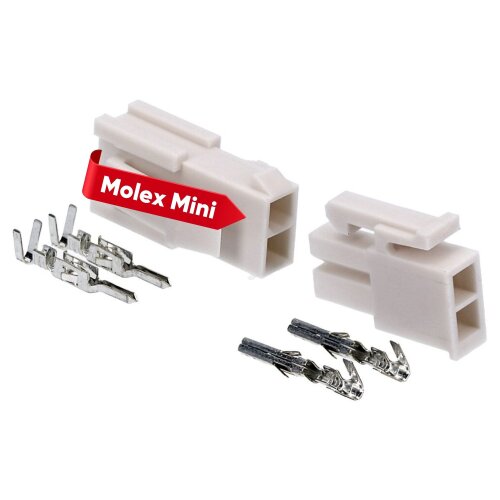 2 Poliger Mini-Stecker mit Crimpkontakte I Molex