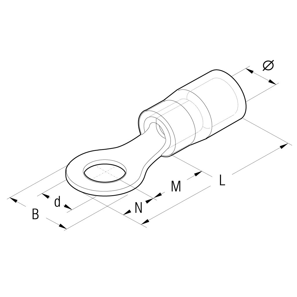 Cembre RF-M5 ring cable lug insulated M5 red